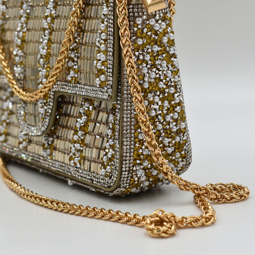 Gold Opulent Crystal Embellished Crossbody – Geotoky