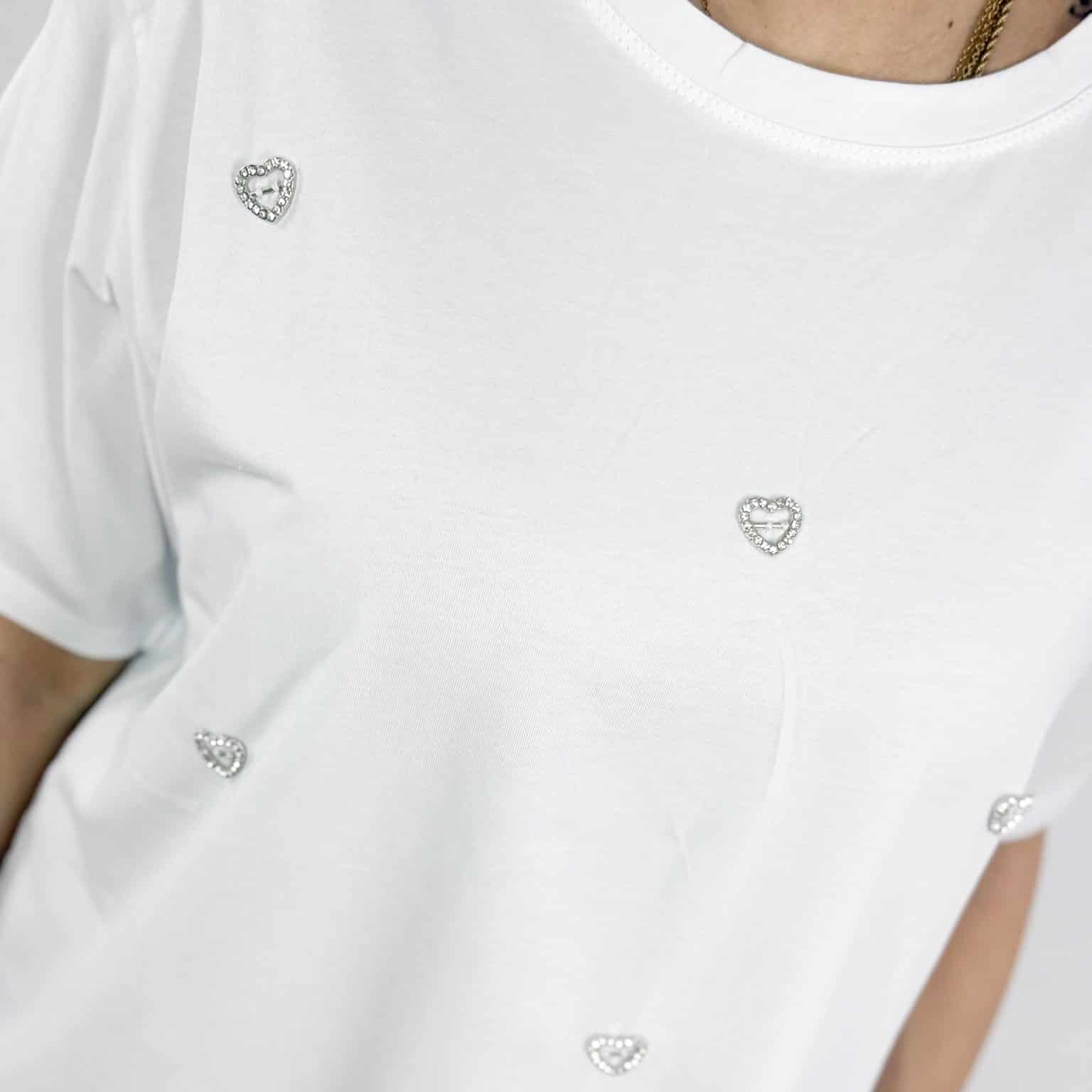 Crystal Heart Embellished Tee – Geotoky