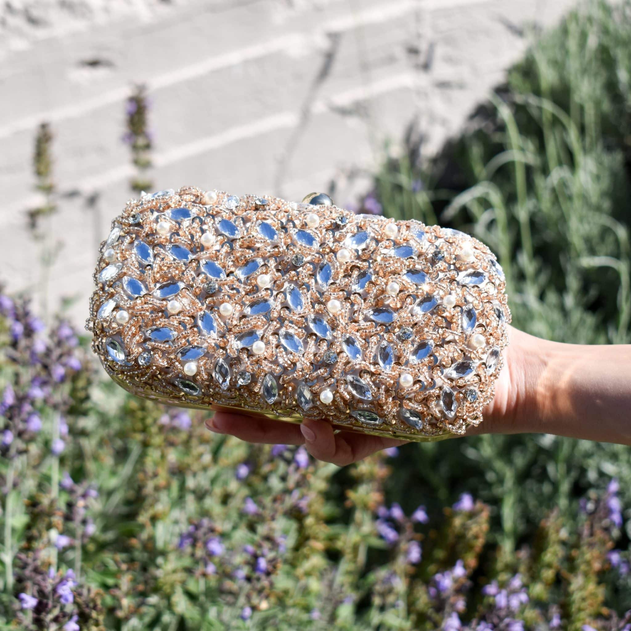 Luxury Crystal Embellished Evening Clutch – Geotoky